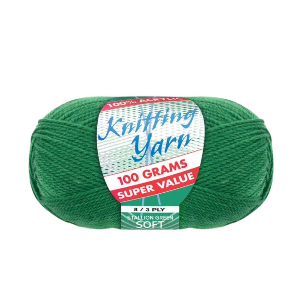 Green Knitting Wool Yarn 100g 8 Ply 1 Roll 100% Acrylic
