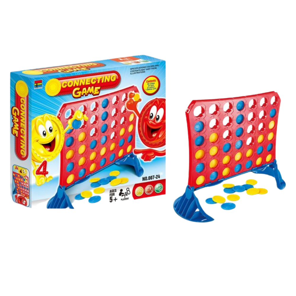 4 In A Row Connect Board Game Boxed 43pce Family & Kids Fun