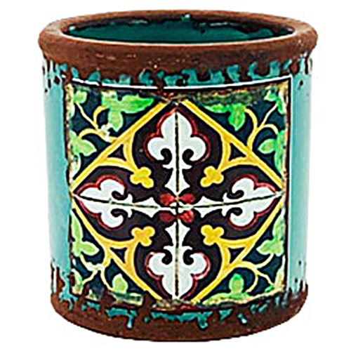 1pce Turkish/Urban Inspired Ceramic Flower Pot 7.3x7.5cmH Round ...