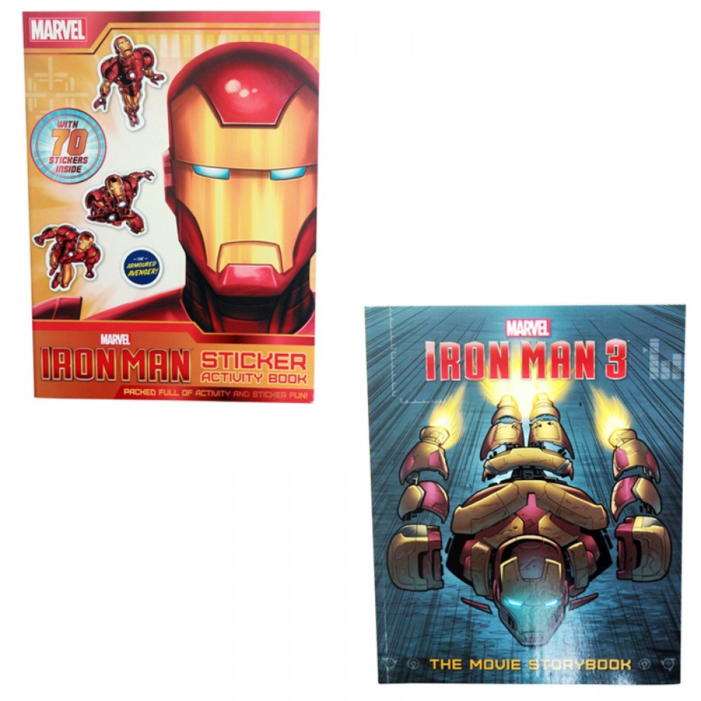 2pce Marvel Superhero Iron Man Story / Sticker Activity Book, Kids ...