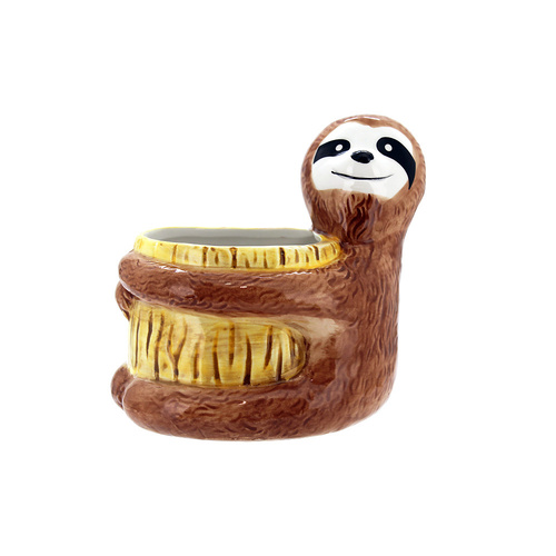 1pce 17cm Flower Pot Sloth Ceramic Garden Planter Herbs & Flowers
