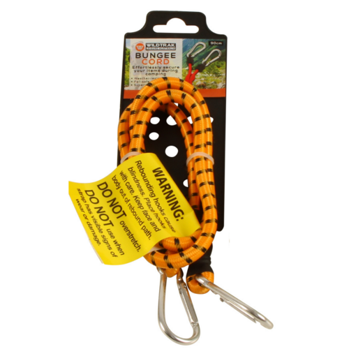 Bungee Cord With 2 Carabiners Clips 90cm Length Weather Resistant Orange